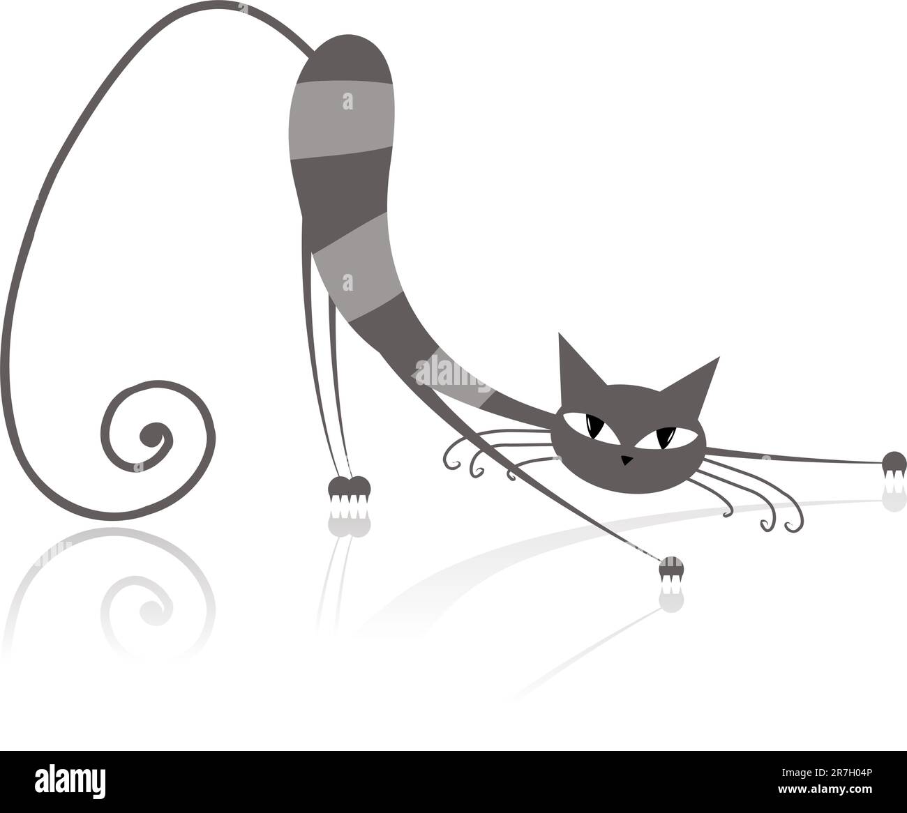 Graceful grey striped cat for your design Stock Vector Image & Art - Alamy