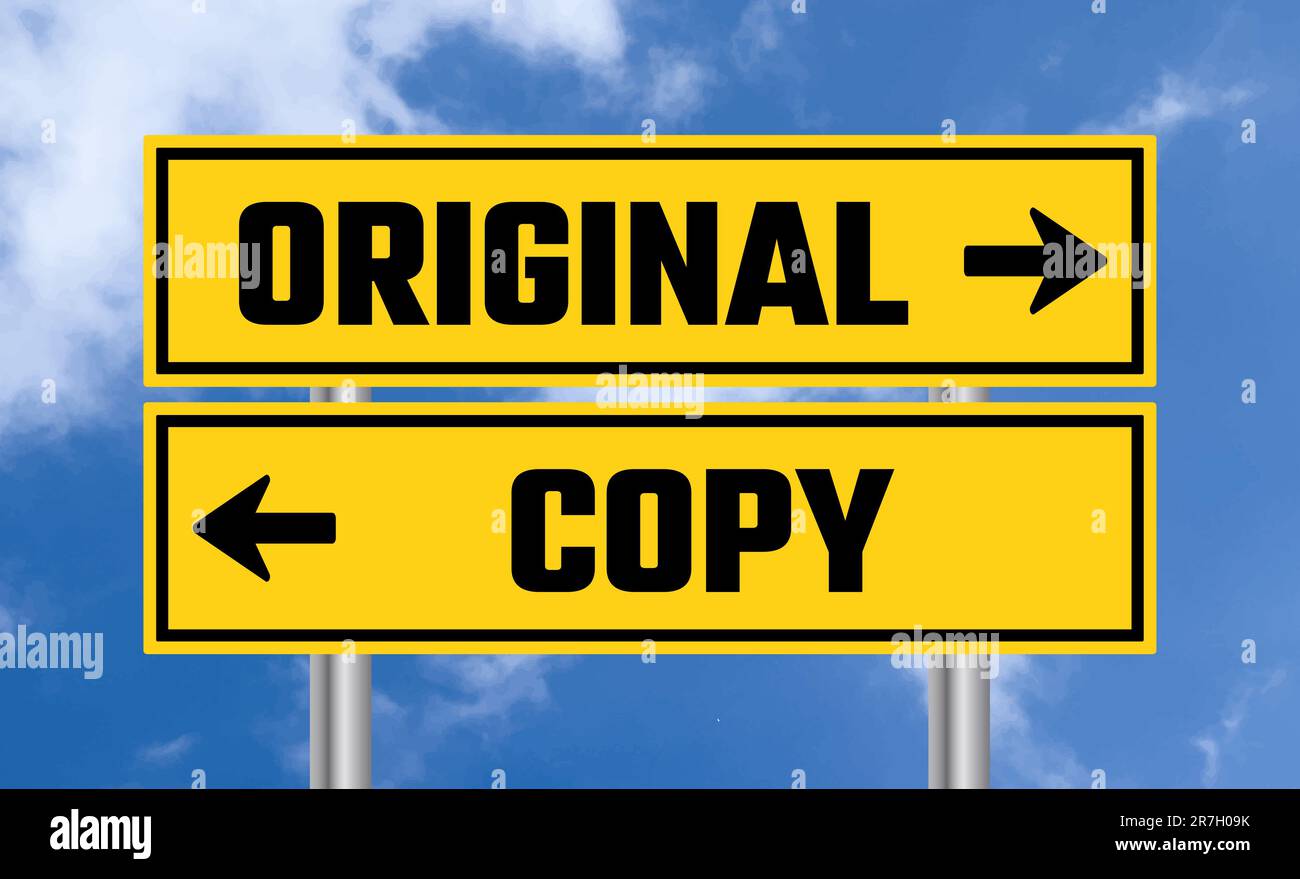 Original or copy road sign on cloudy sky background Stock Photo - Alamy