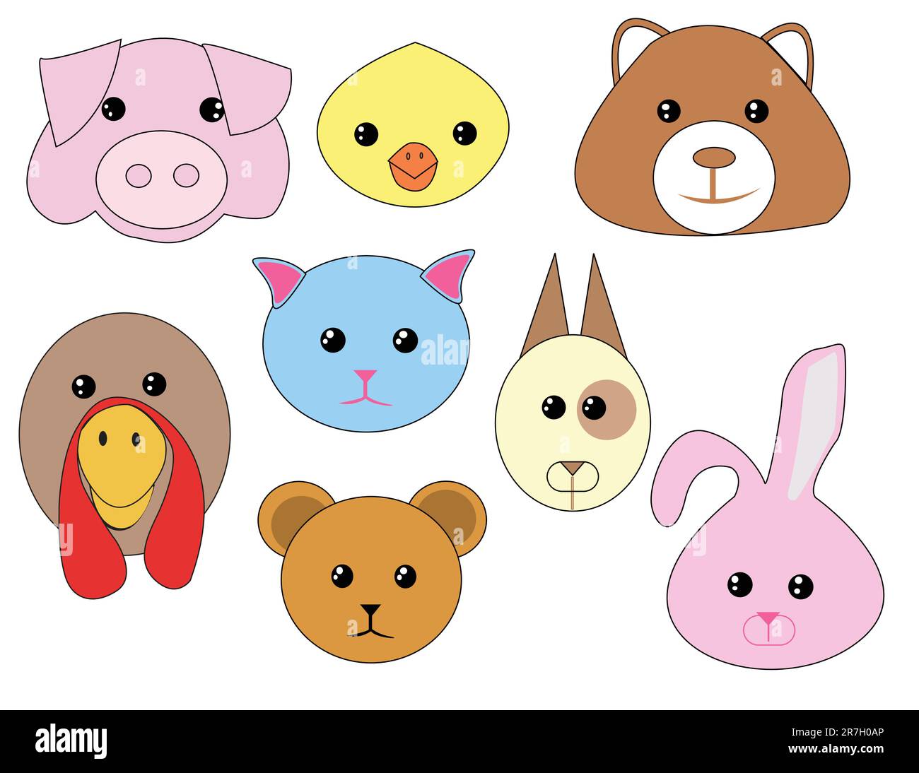 Vector set - stylized domestic animals Stock Vector Image & Art - Alamy