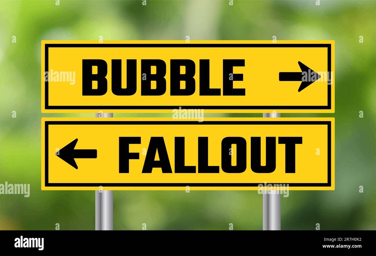 Bubble or fallout road sign on blur background Stock Photo - Alamy