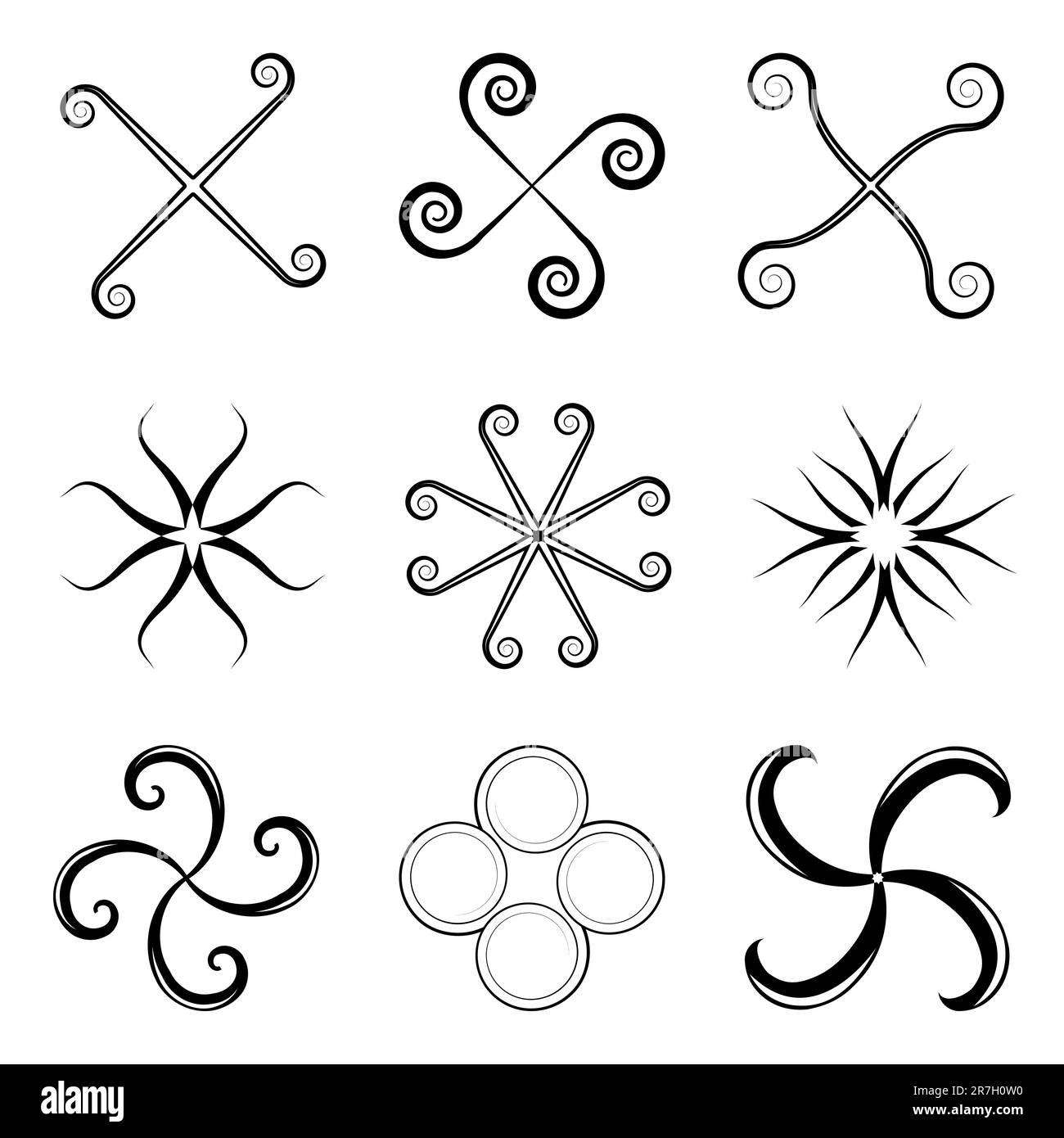 black design elements against white background, abstract vector art ...
