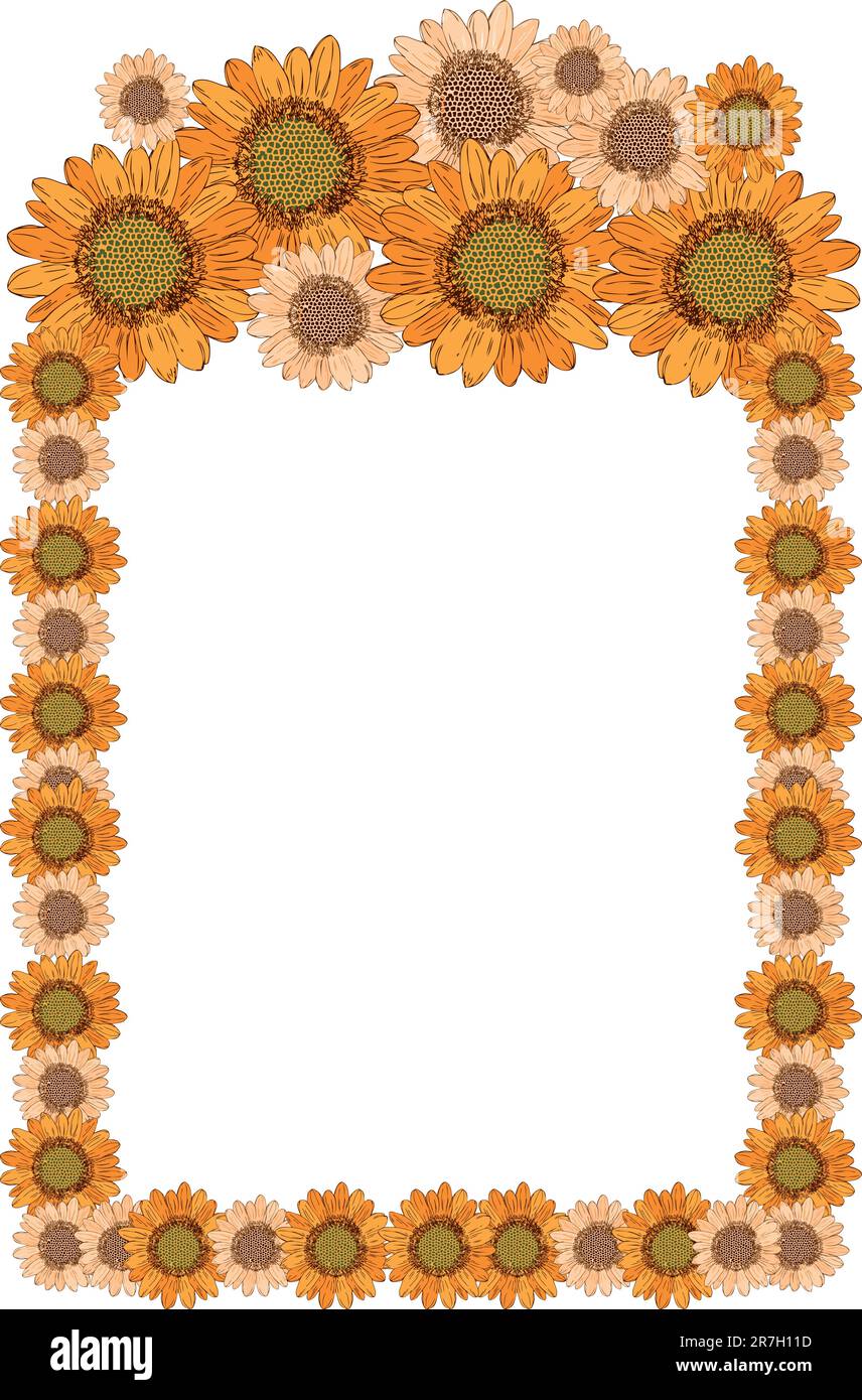 beautiful yellow Sunflower border Stock Vector Image & Art - Alamy