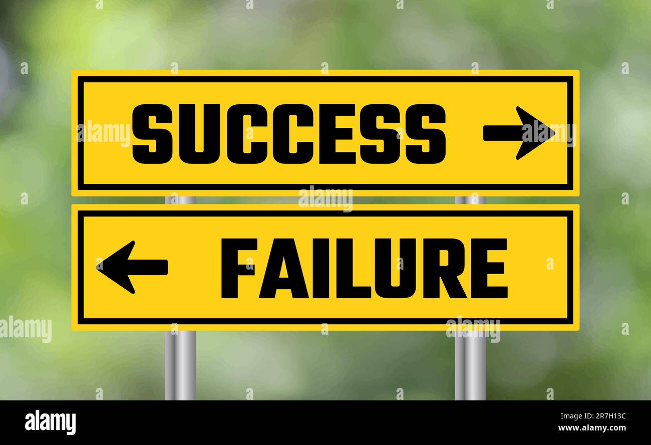 Success or failure road sign on blur background Stock Photo - Alamy