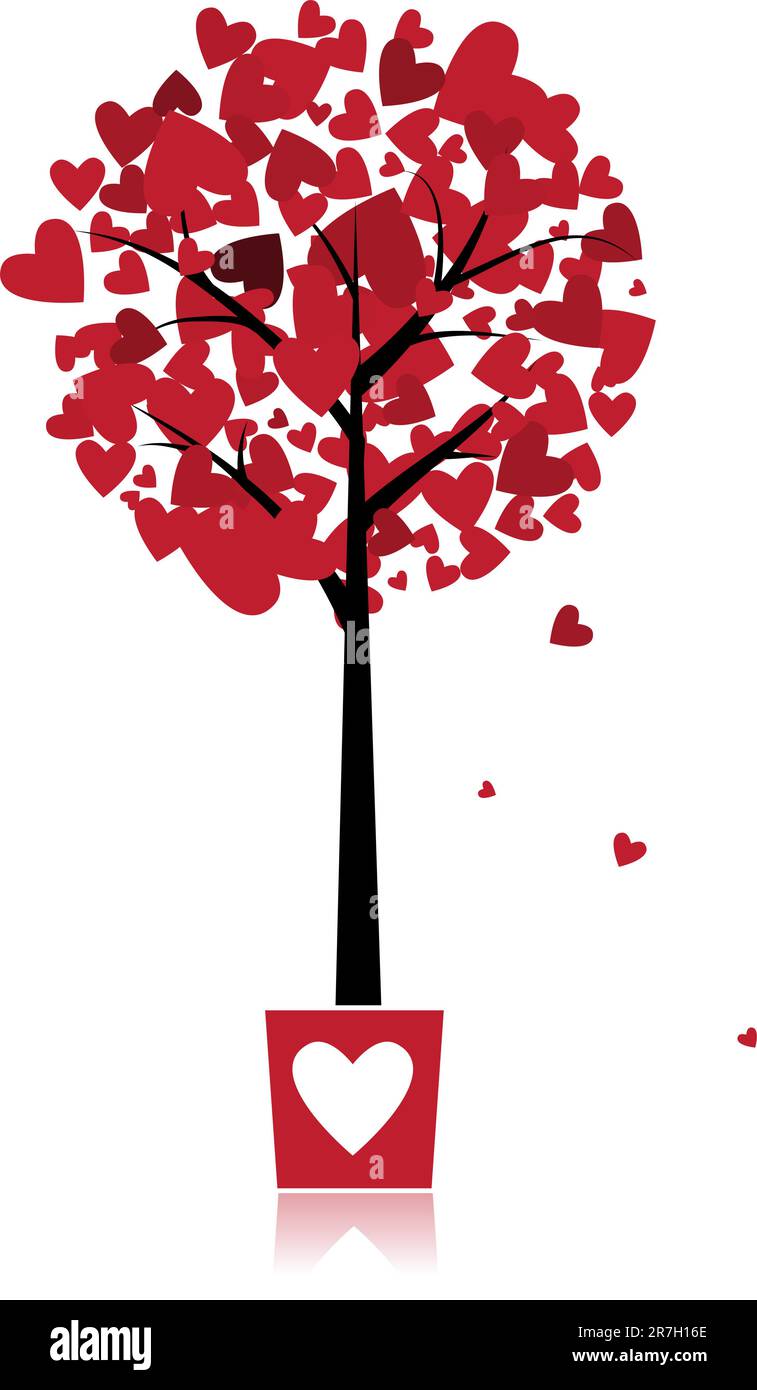 Tree of love in pot for your design Stock Vector Image & Art - Alamy