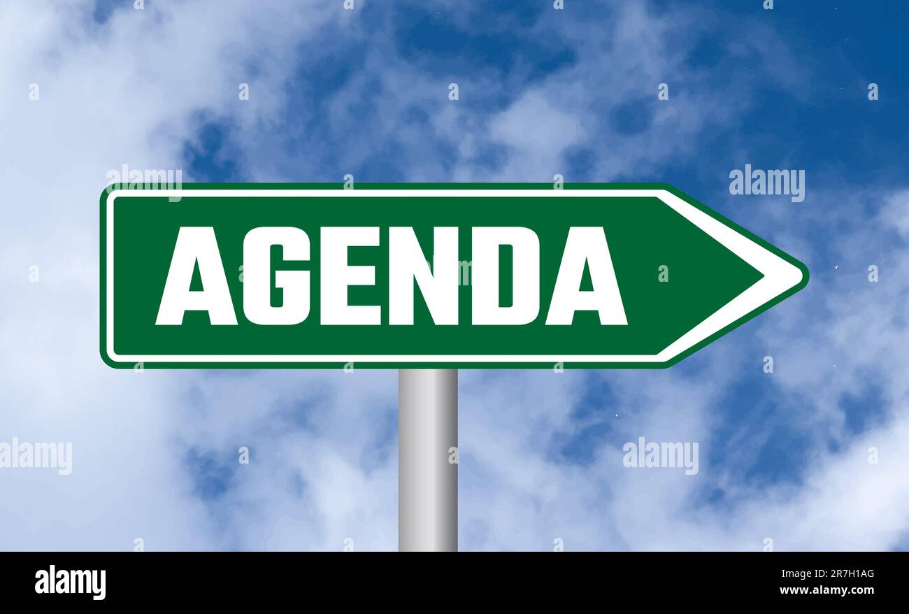 Agenda road sign hi-res stock photography and images - Alamy
