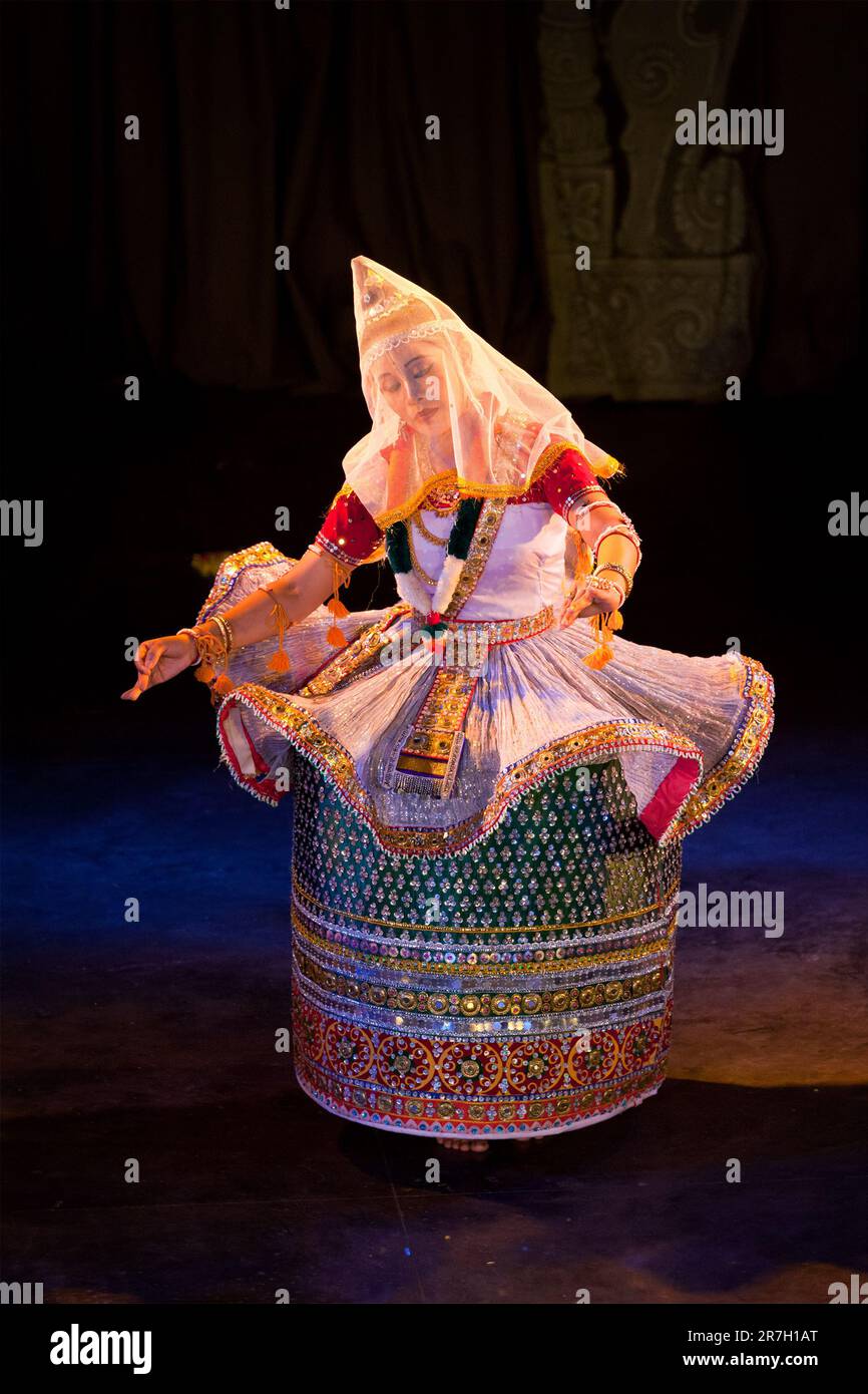 Indian classical dance Manipuri preformance o in Chennai, India Stock ...