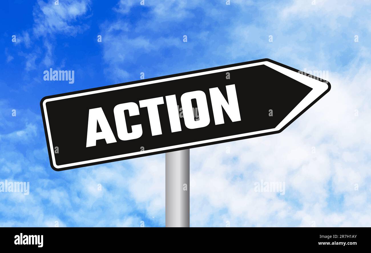 Action road sign on hi-res stock photography and images - Alamy