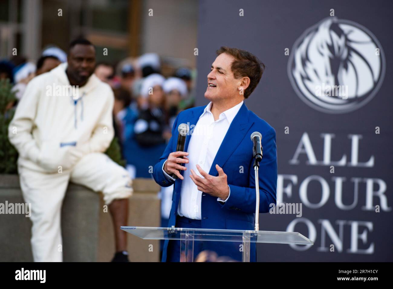 Dallas Mavericks Owner Mark Cuban speaks during the "All Four One ...