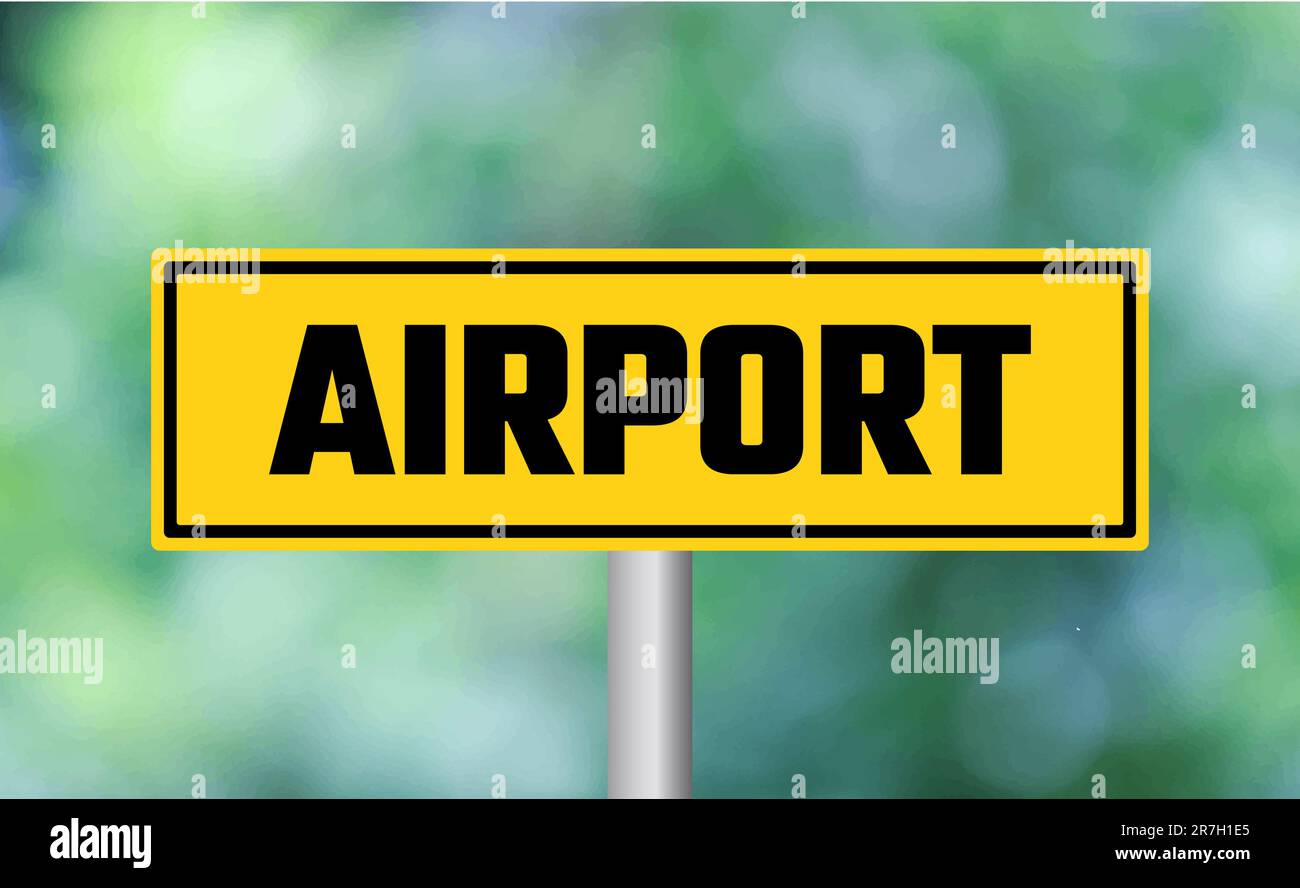 Airport road sign hi-res stock photography and images - Alamy