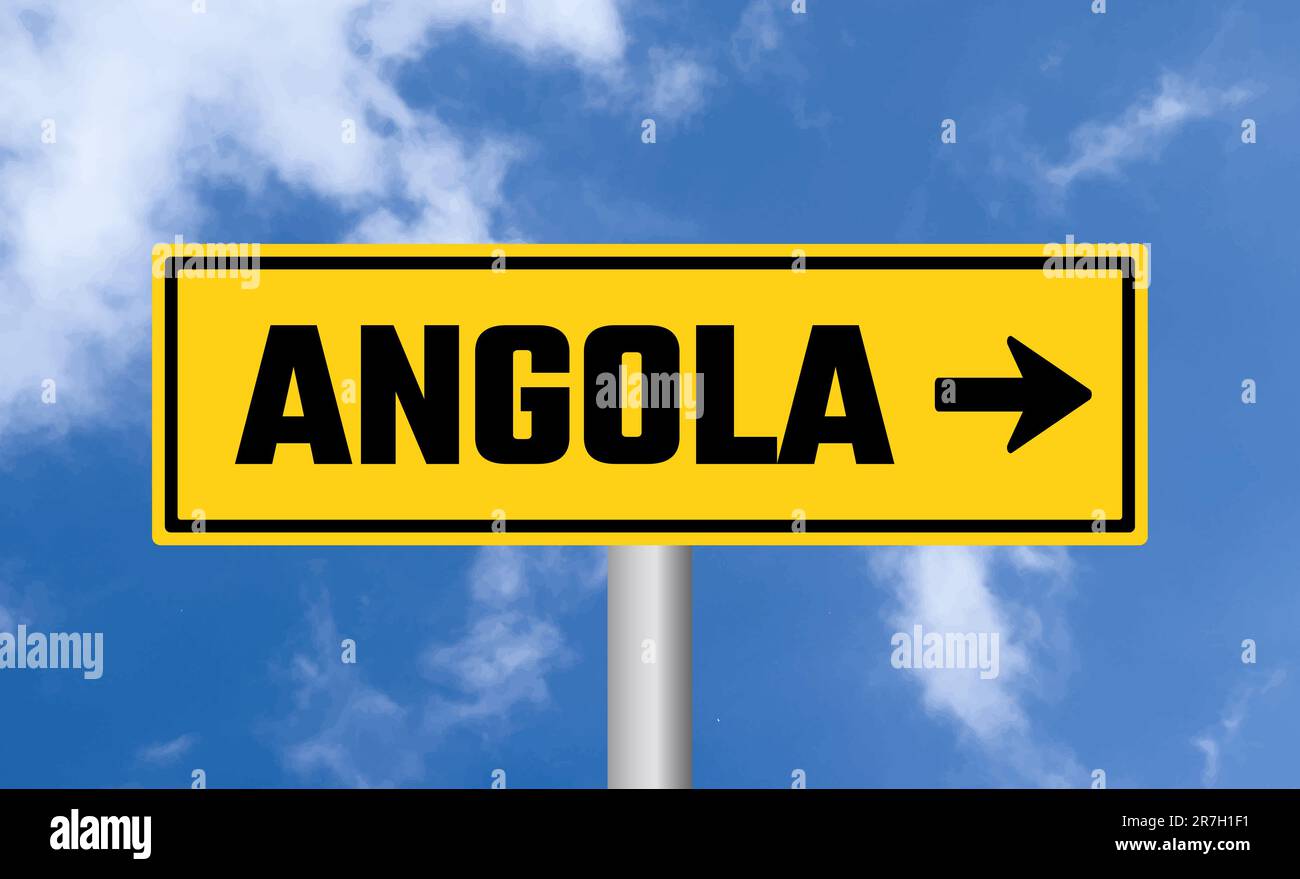 Angola road sign on sky background Stock Photo - Alamy