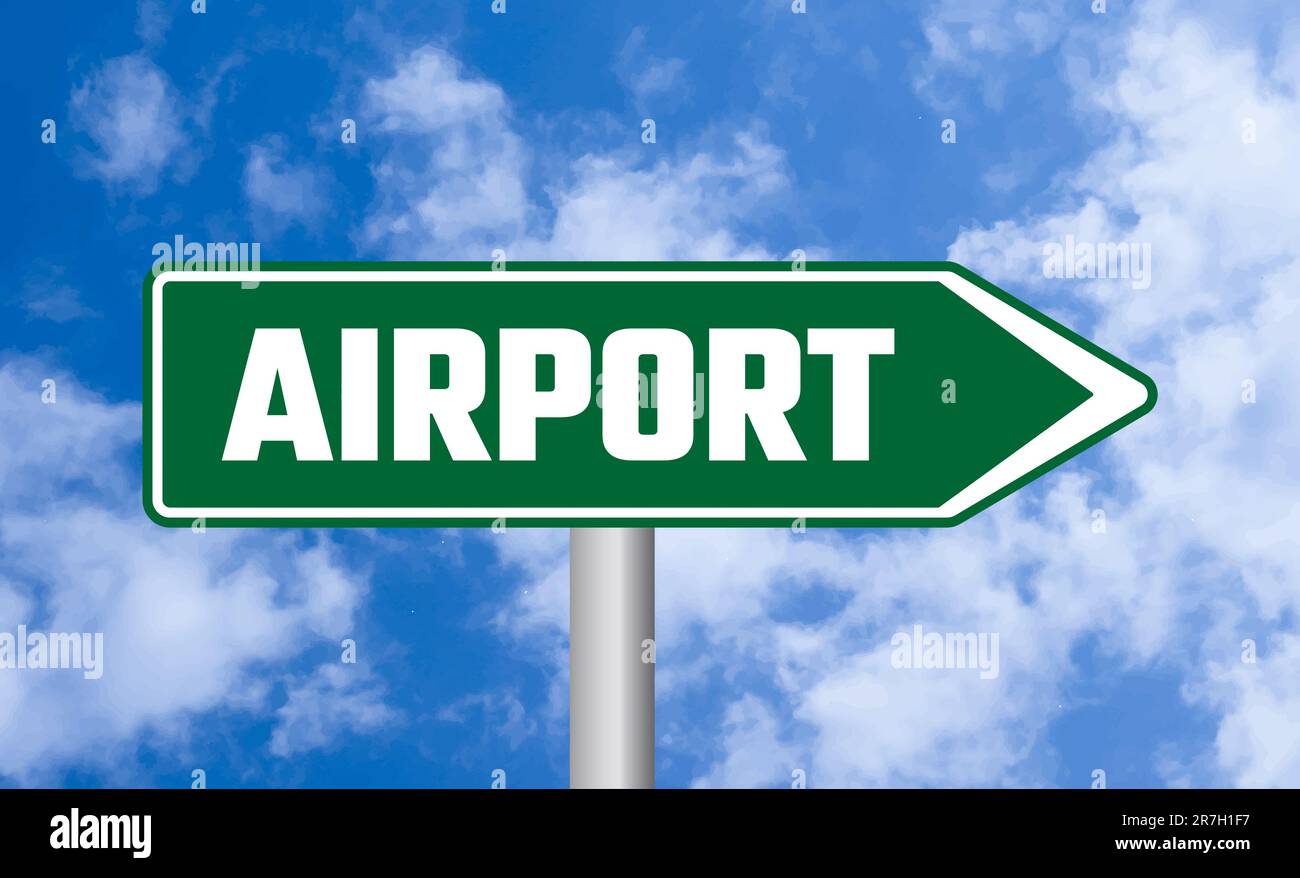 Airport road sign hi-res stock photography and images - Alamy