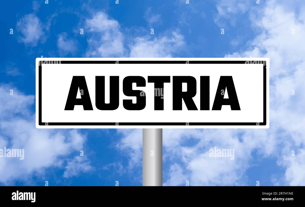 Austria road sign on sky background Stock Photo - Alamy