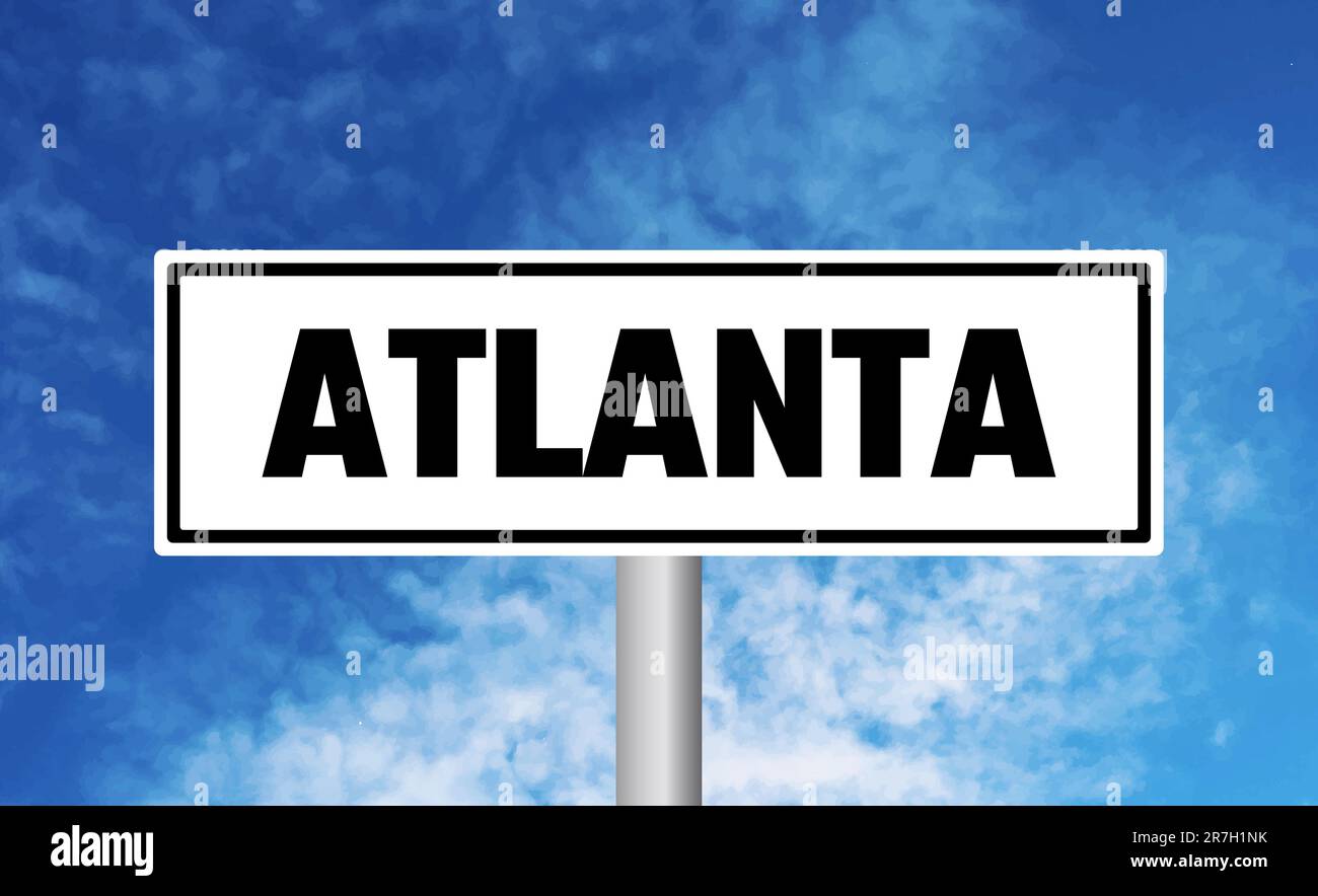 Atlanta road sign on sky background Stock Photo - Alamy