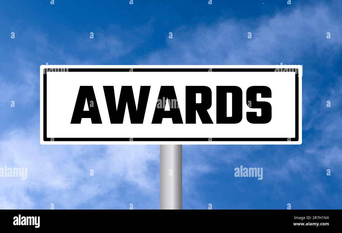 Awards road sign on blue sky background Stock Photo - Alamy