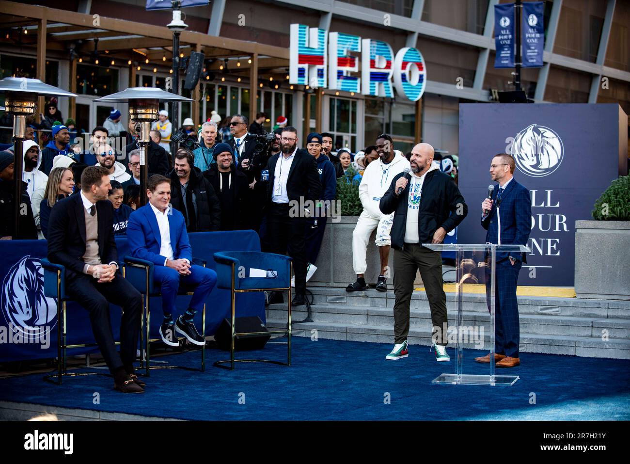 Dallas Mavericks Head Coach Jason Kidd speaks alongside Mark Followill ...