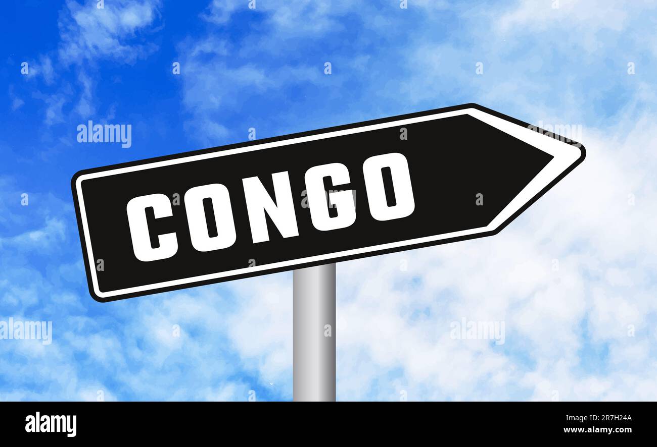 Congo road sign on sky background Stock Photo - Alamy