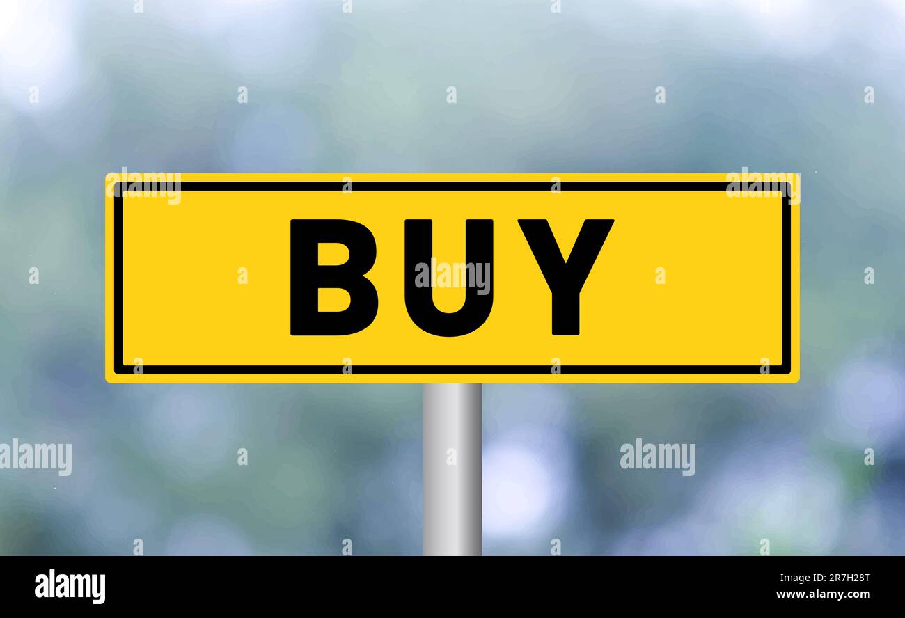 Buy road sign on blur background Stock Photo - Alamy