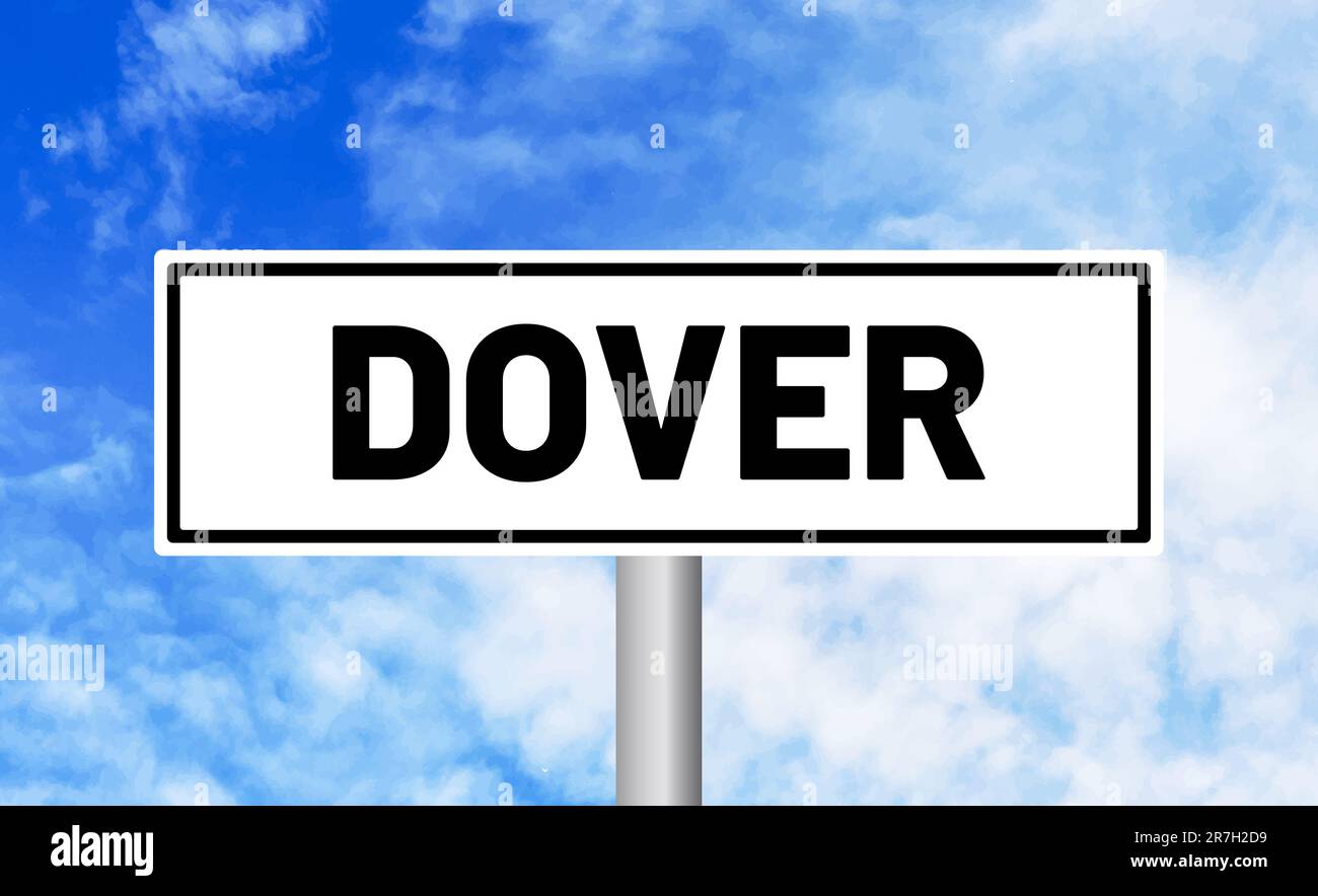 Dover road sign on blue sky background Stock Photo - Alamy