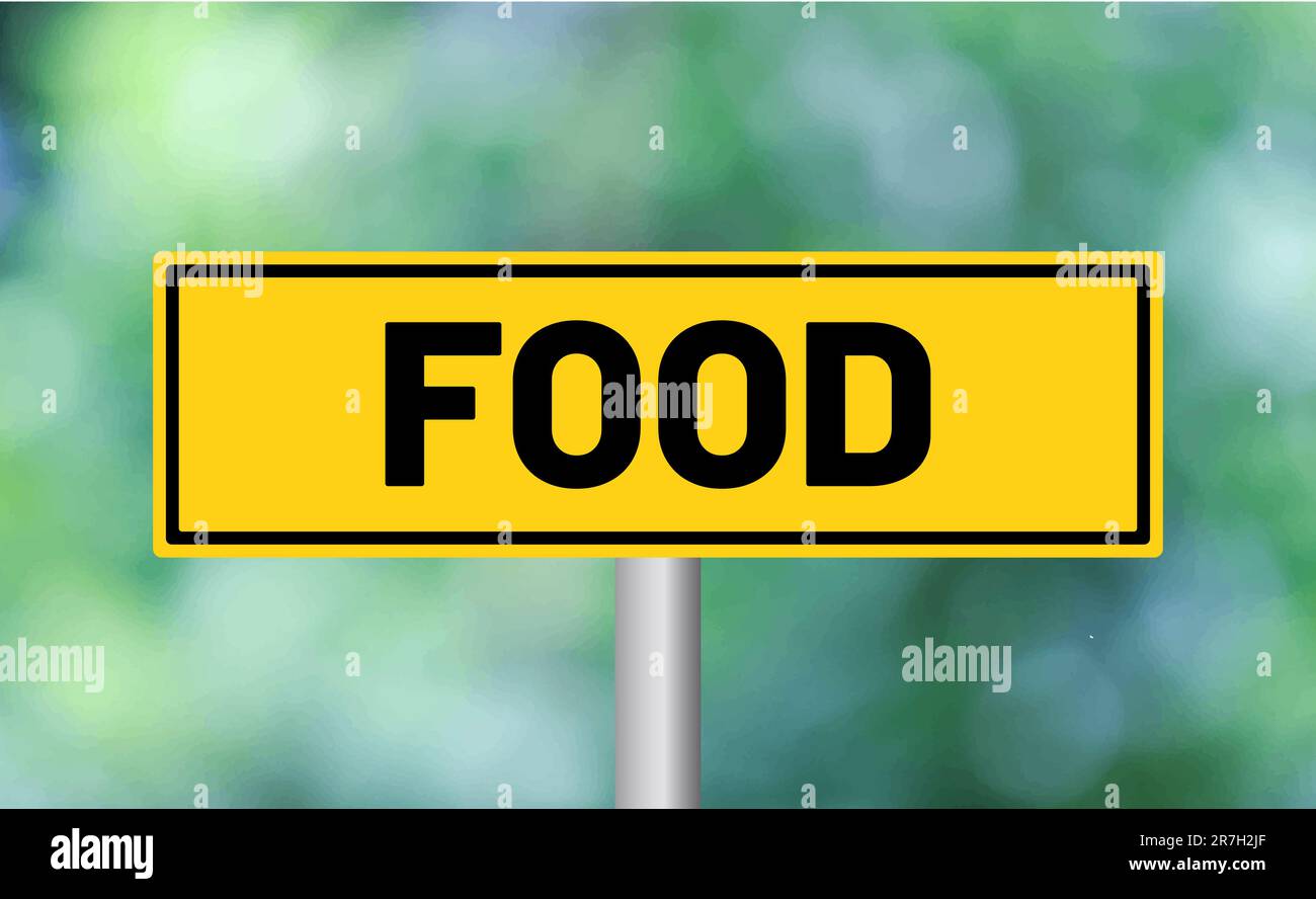Food road sign hi-res stock photography and images - Alamy