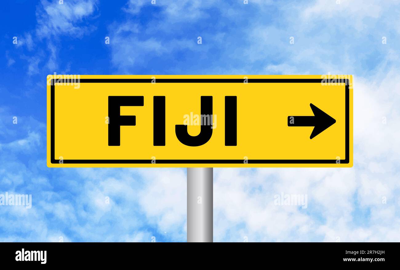 Fiji road sign on cloudy sky background Stock Photo - Alamy