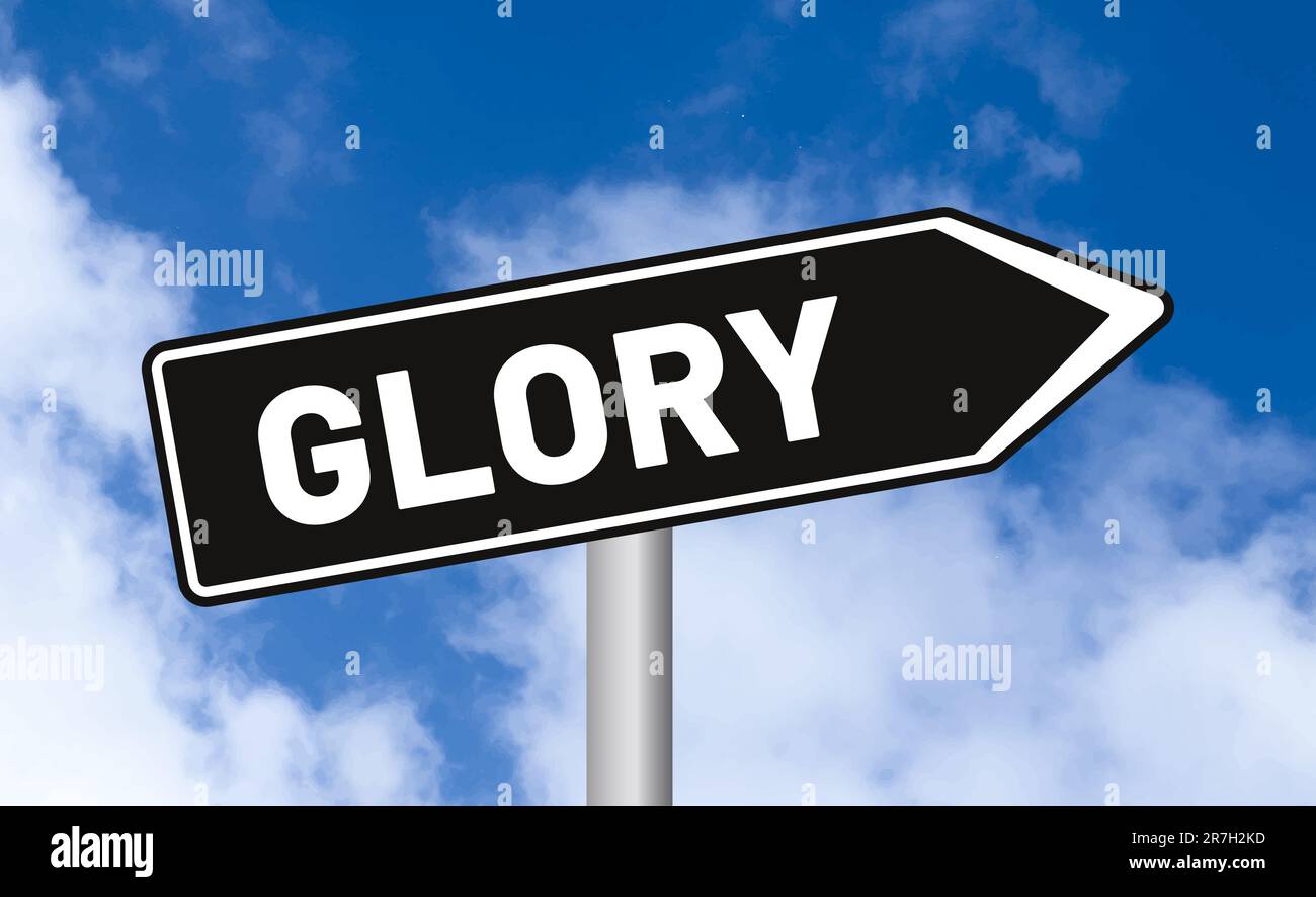 Glory road sign on sky background Stock Photo - Alamy