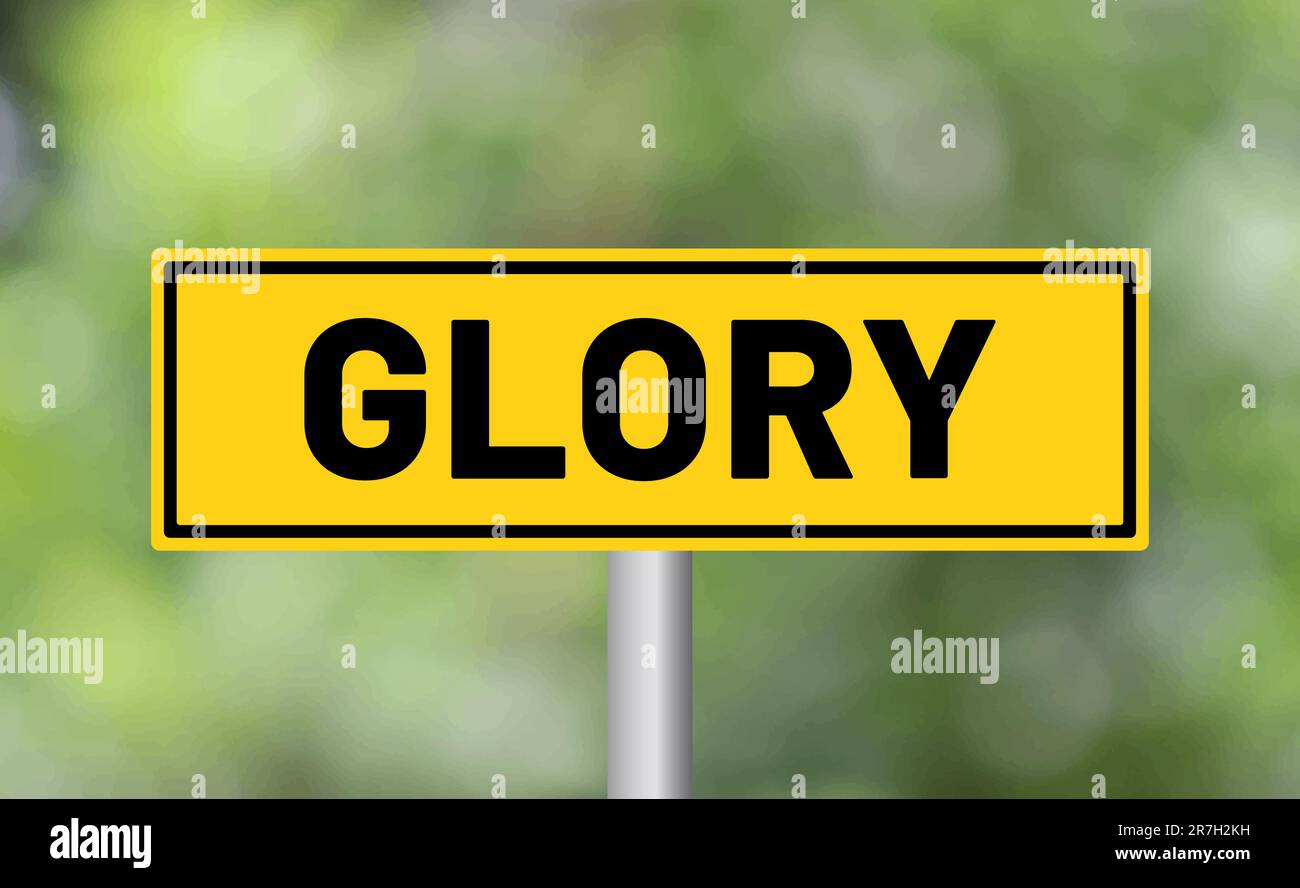 Glory road sign on blur background Stock Photo - Alamy