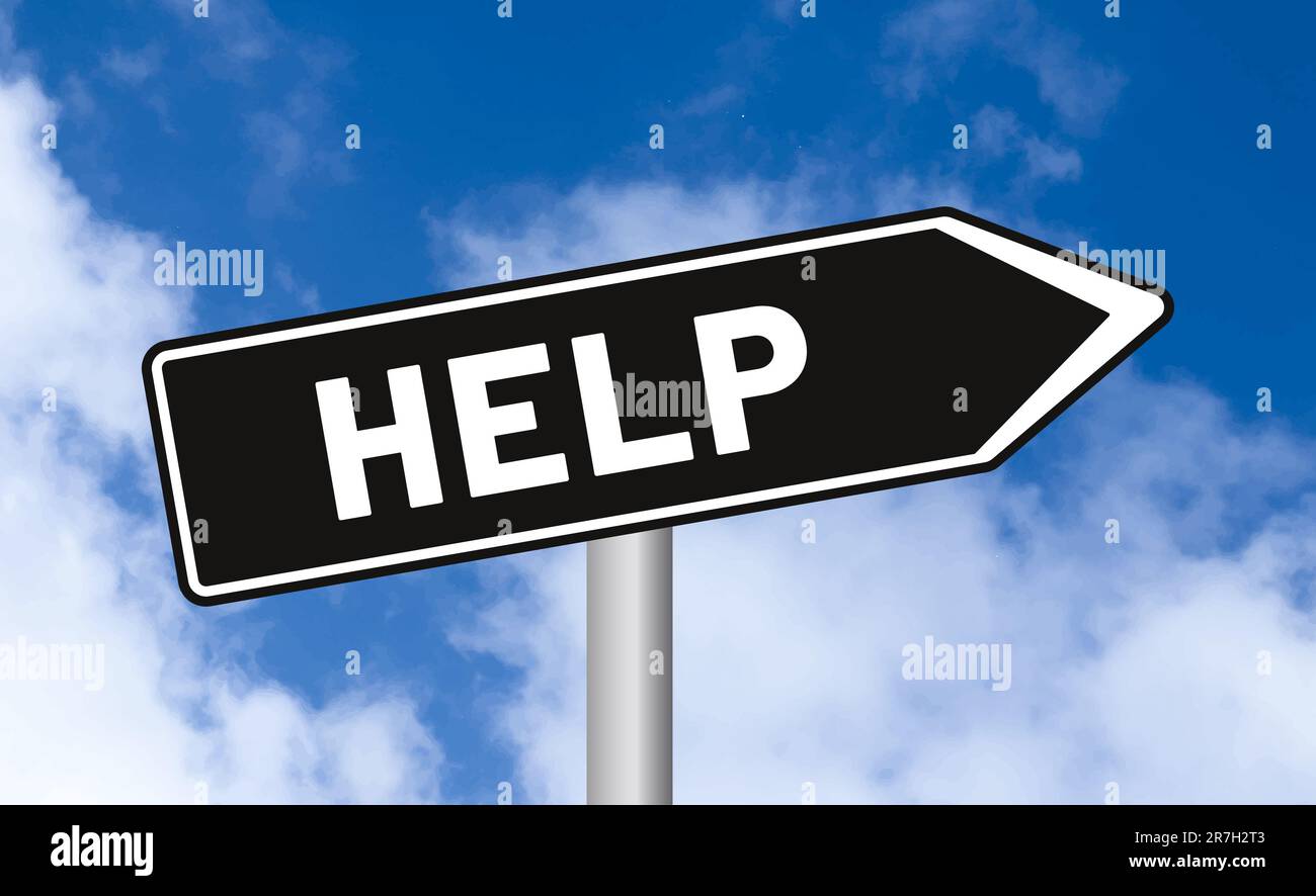 Help road sign on cloudy sky background Stock Photo - Alamy Help road sign on cloudy sky background Stock Photo - Alamy