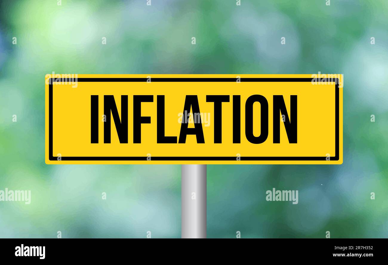 Inflation road sign on blur background Stock Photo - Alamy