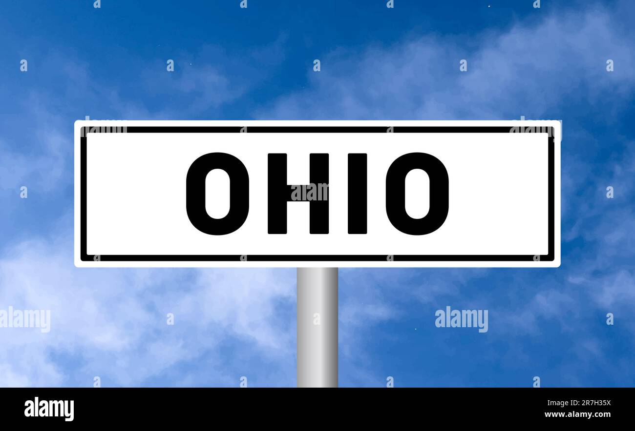 Ohio road sign on blue sky background Stock Photo - Alamy