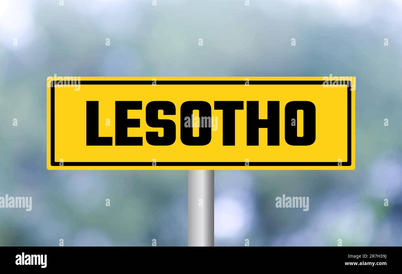 Lesotho road sign on blur background Stock Photo - Alamy