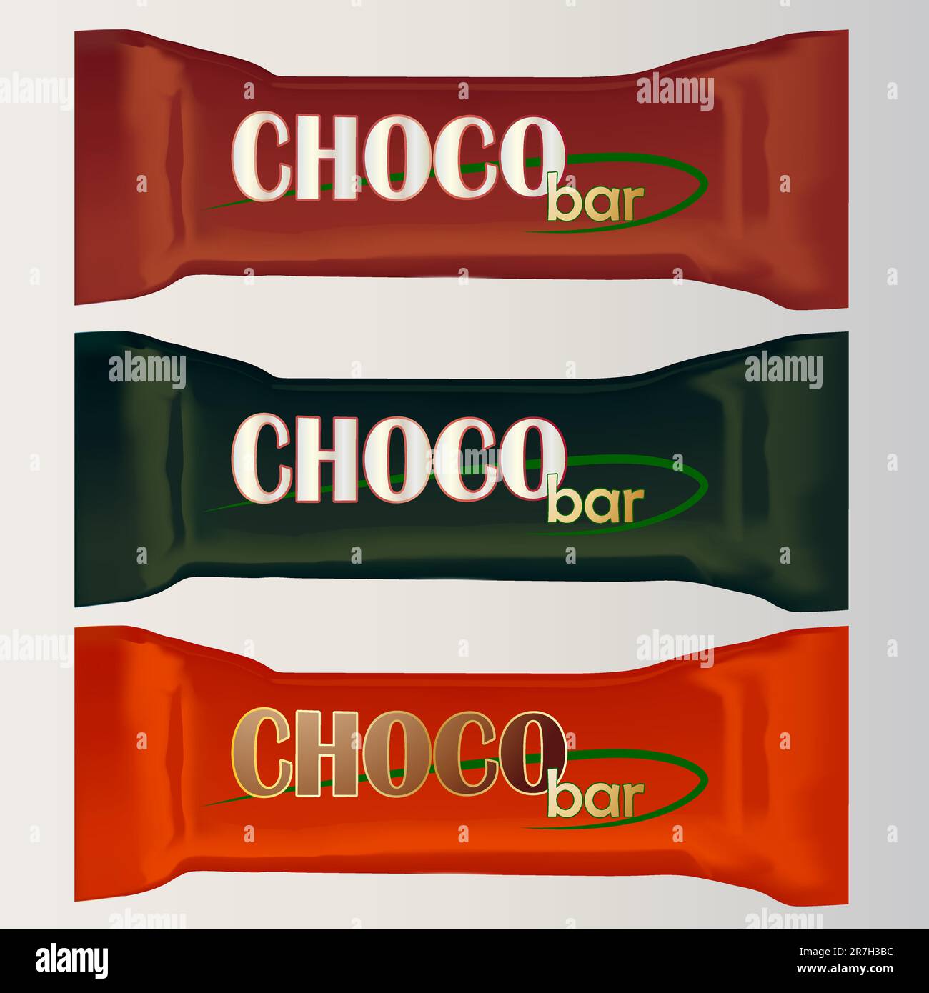 vector set of three chocolate bar packages templates Stock Vector Image ...