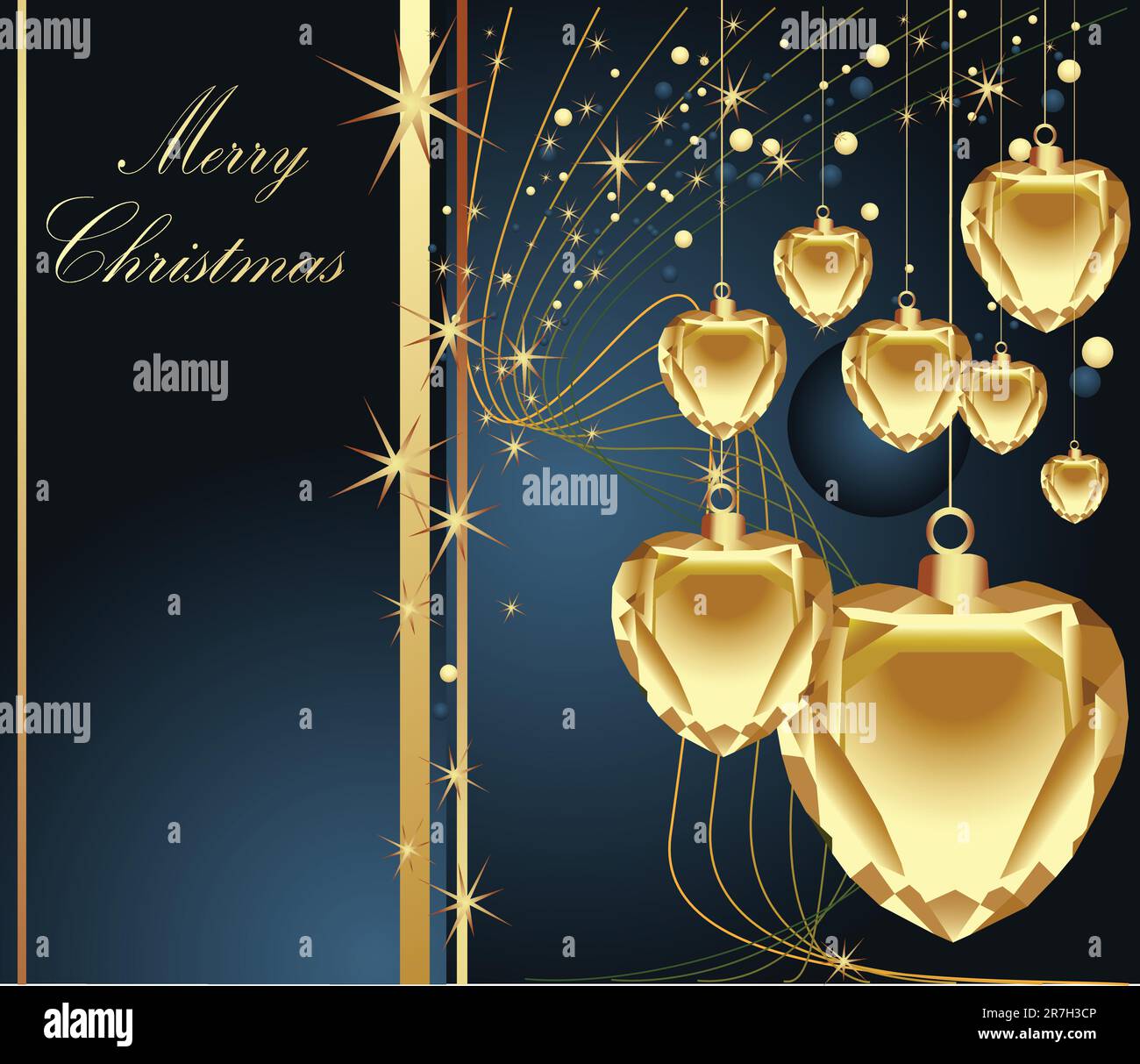 Merry Christmas background gold and blue Stock Vector Image & Art - Alamy