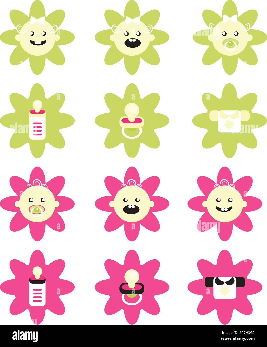 Baby and flower Stock Vector Images - Alamy