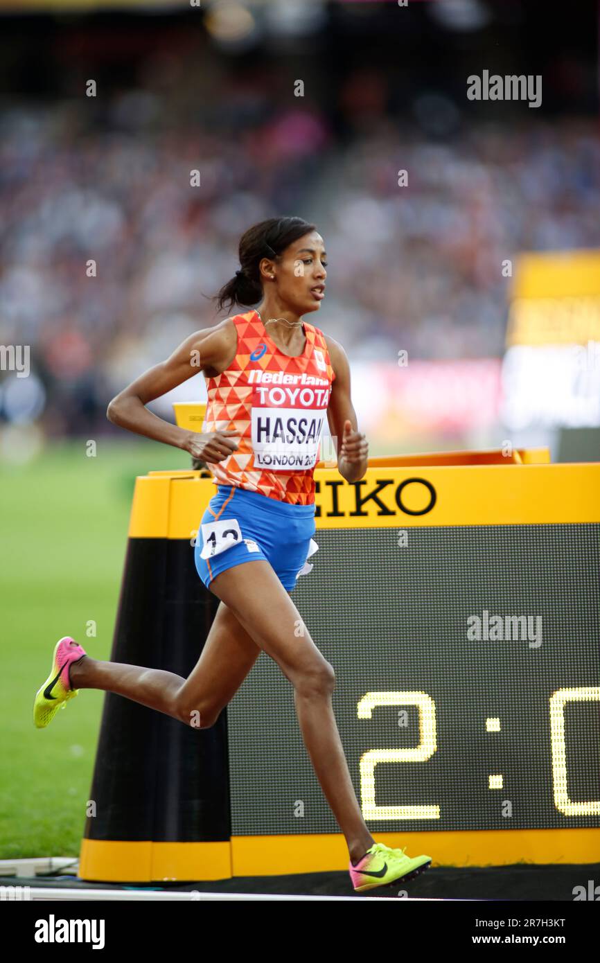 Sifan Hassan participating in the 1500m final at the World Athletics Championships London 2017 ...