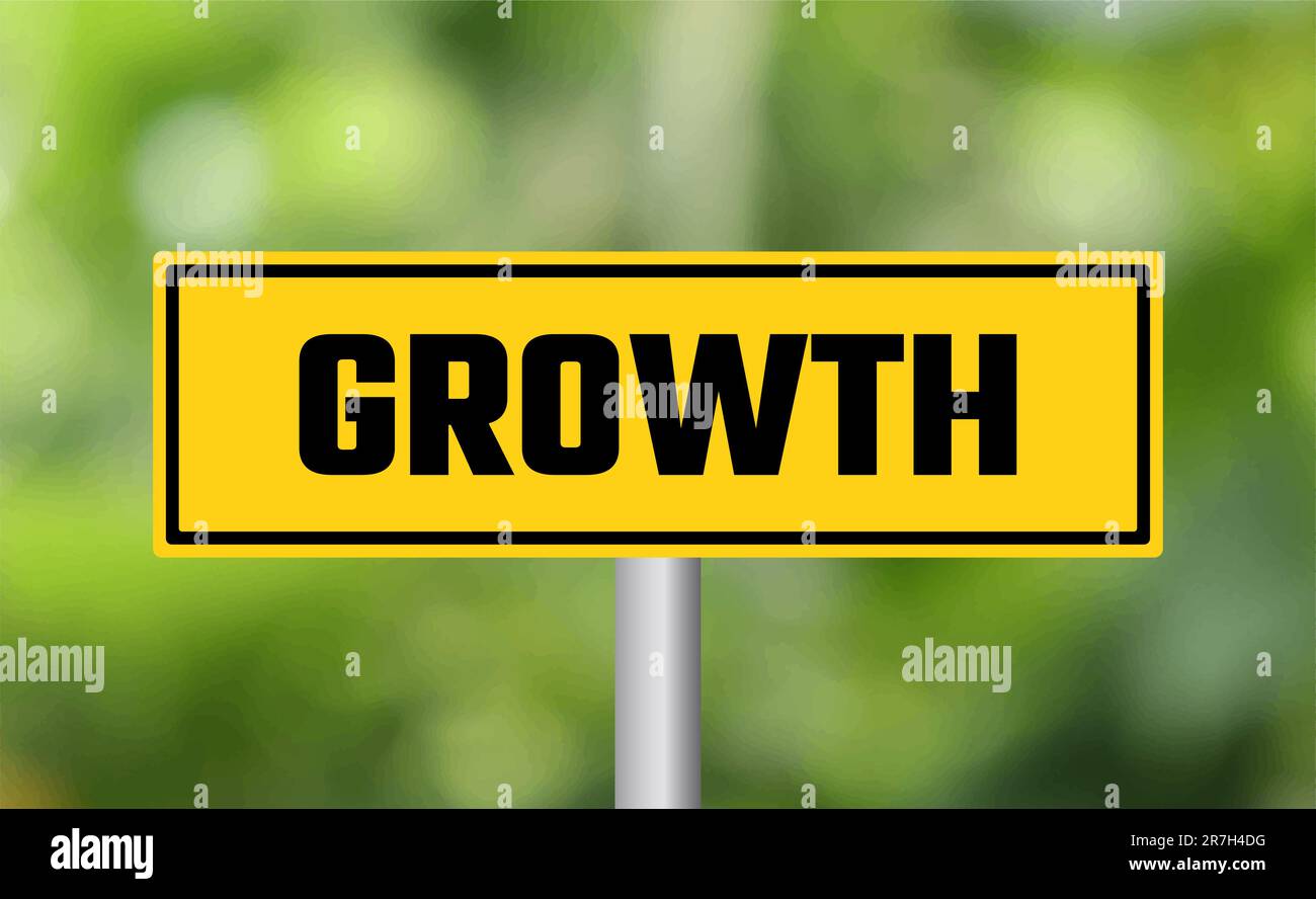 Growth road sign on blur background Stock Photo - Alamy