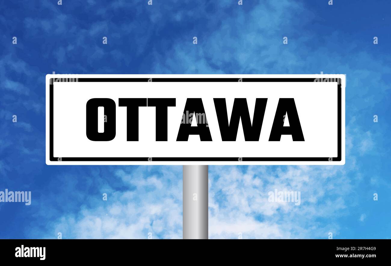 Ottawa road sign on sky background Stock Photo - Alamy