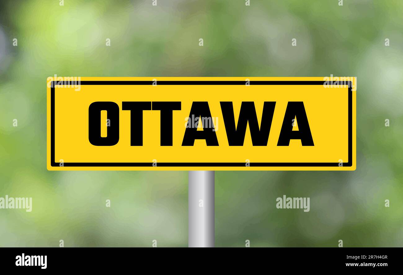Ottawa road sign on blur background Stock Photo - Alamy