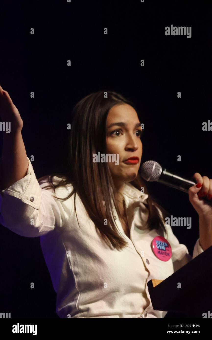 State Representative Alexandria Ocasio-Cortez spoke at a Rally to elect ...