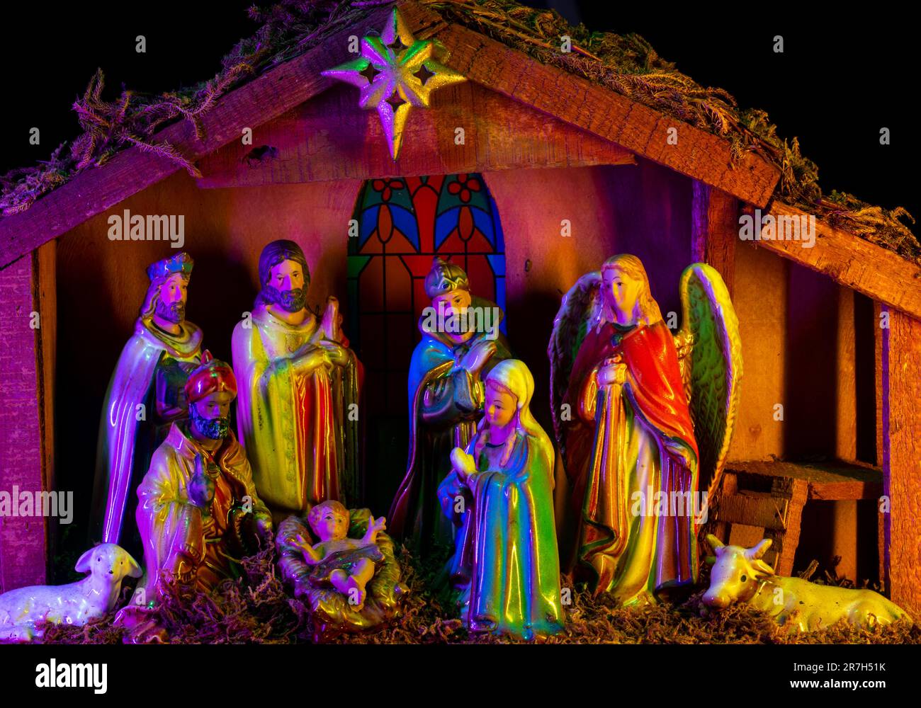 Manger merry christmas design for Christmas greeting card. Nativity ...