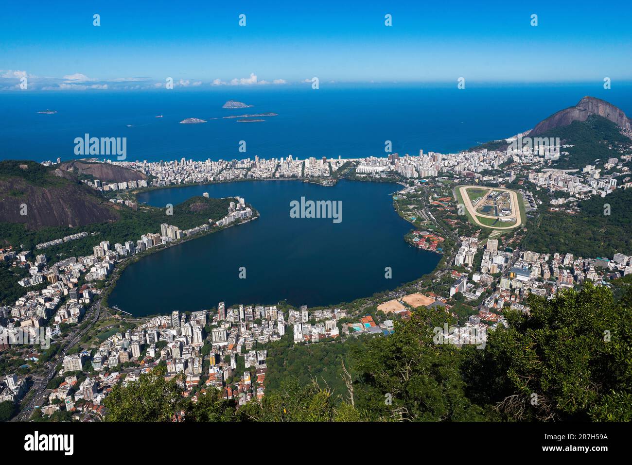 Aerial View of Rodrigo de Freitas Lagoon From the Corcovado Mountain in ...