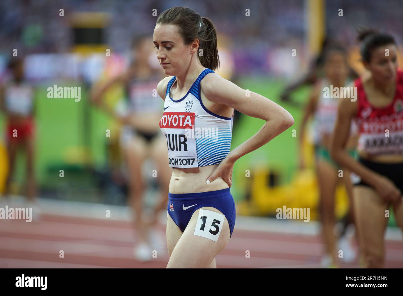 Laura Muir participating in the 1500m final at the World Athletics Championships London 2017 ...