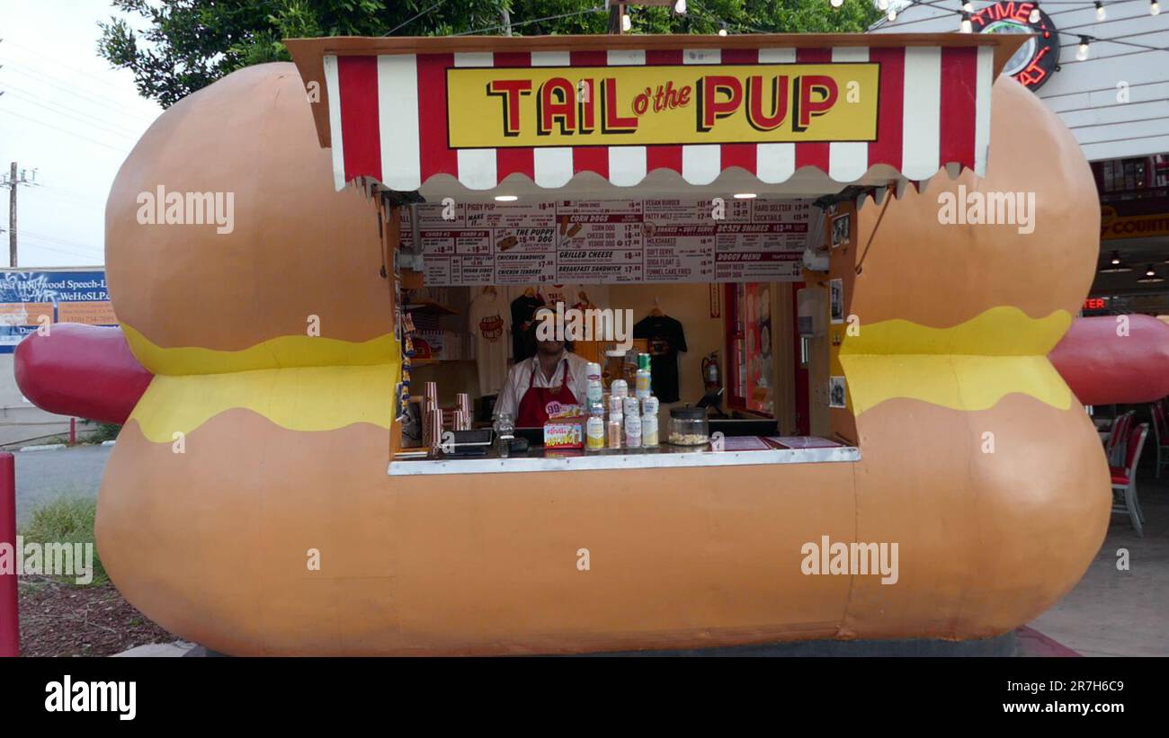 West Hollywood, California, USA 14th June 2023 Tail O' The Pup Hot Dog ...