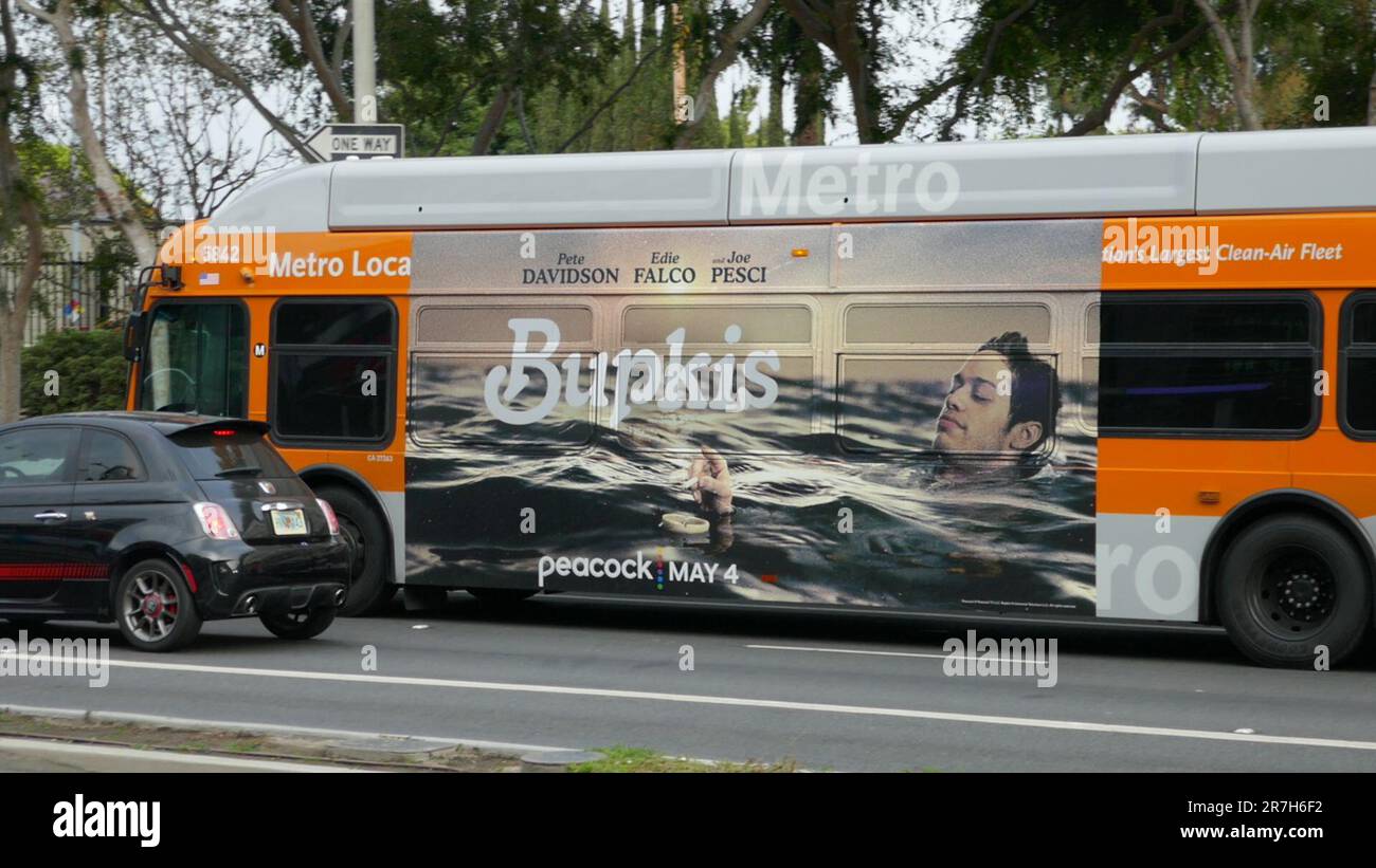 Los Angeles, California, USA 14th June 2023 Pete Davidson Bupkis Bus on ...