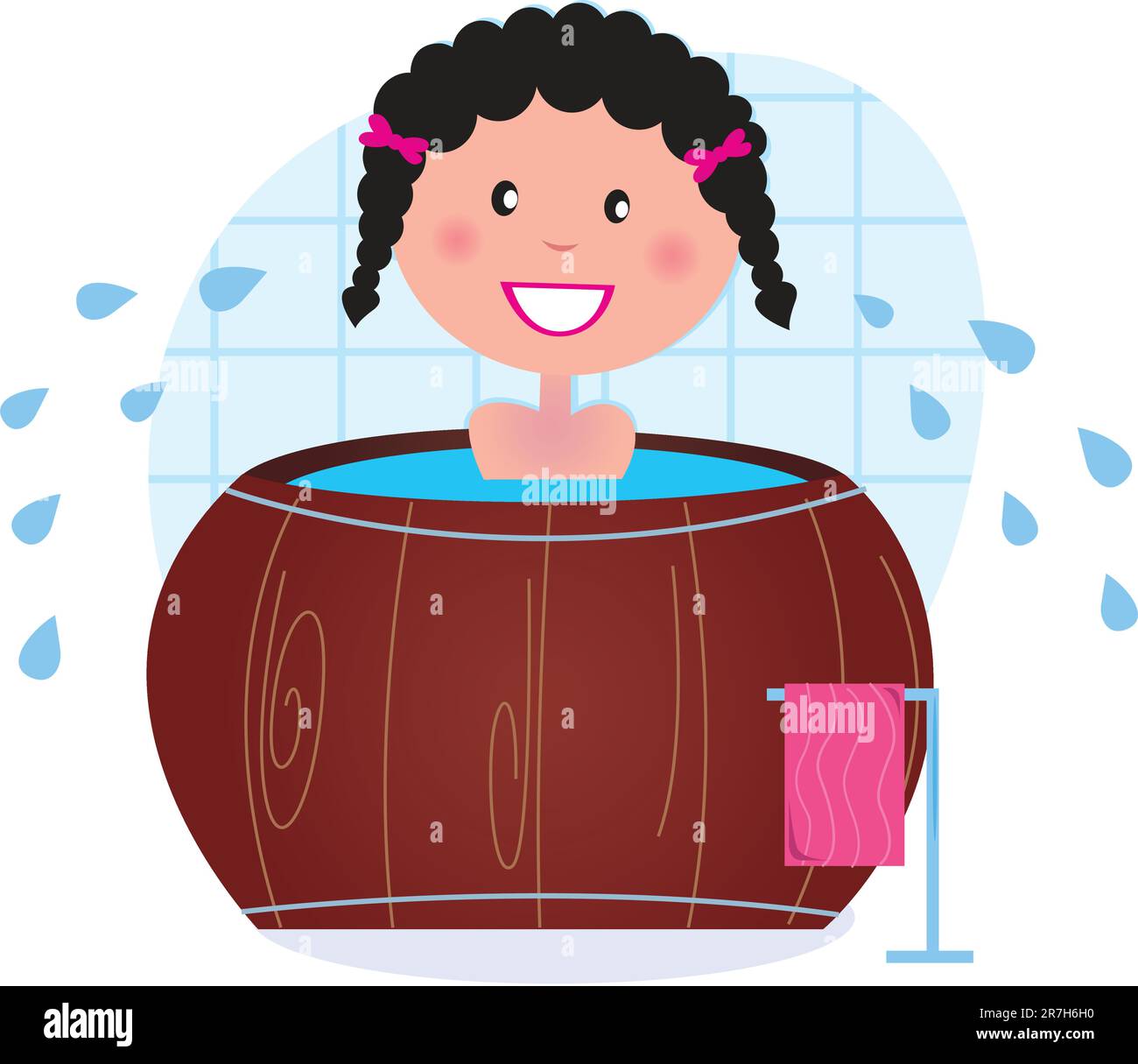 Female bathing in Stock Vector Images - Alamy