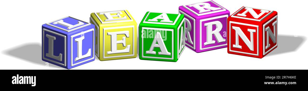 Alphabet letter blocks forming the word learn Stock Vector Image & Art ...