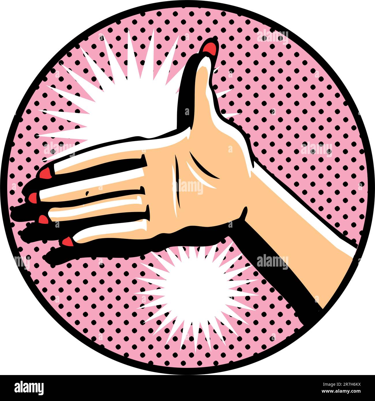 Let's be friends. Pop art hand symbol on dot background Stock Vector ...