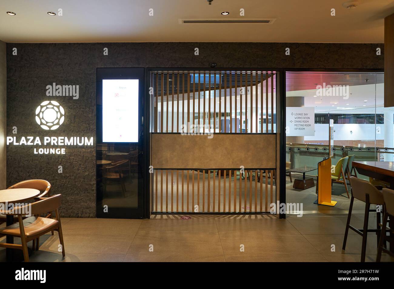 KUALA LUMPUR, MALAYSIA - CIRCA MARCH, 2023: entrance to Plaza Premium ...