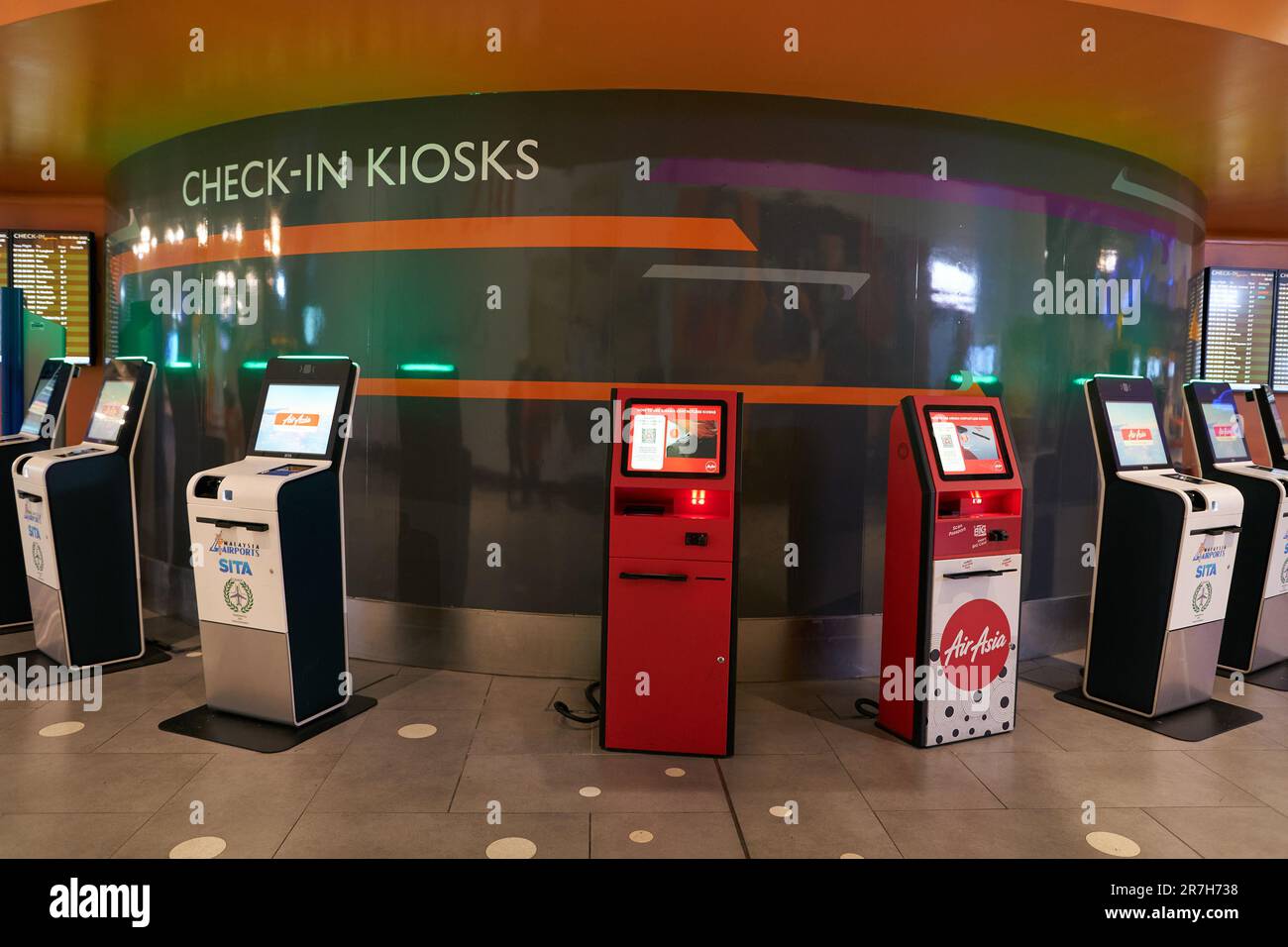 KUALA LUMPUR, MALAYSIA - CIRCA MARCH, 2023: self check-in kiosks as ...