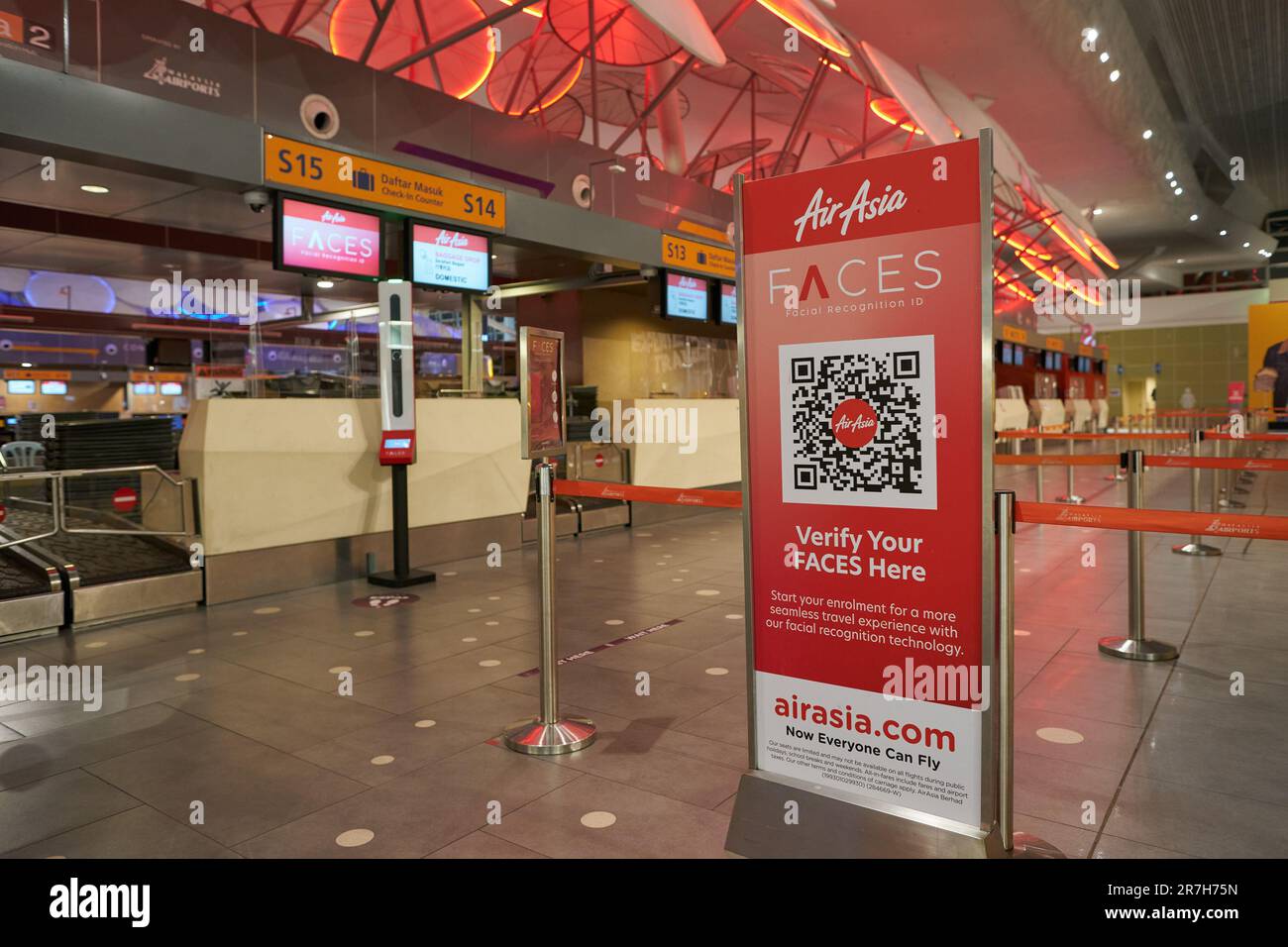 KUALA LUMPUR, MALAYSIA - CIRCA MARCH, 2023: AirAsia check-in area in ...