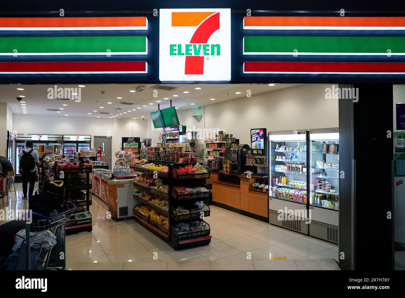 KUALA LUMPUR, MALAYSIA - CIRCA MARCH, 2023: 7-eleven sign over ...